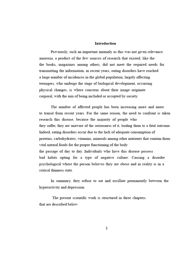 Methodological Work ANOREXIA | PDF | Anorexia Nervosa | Eating Disorder