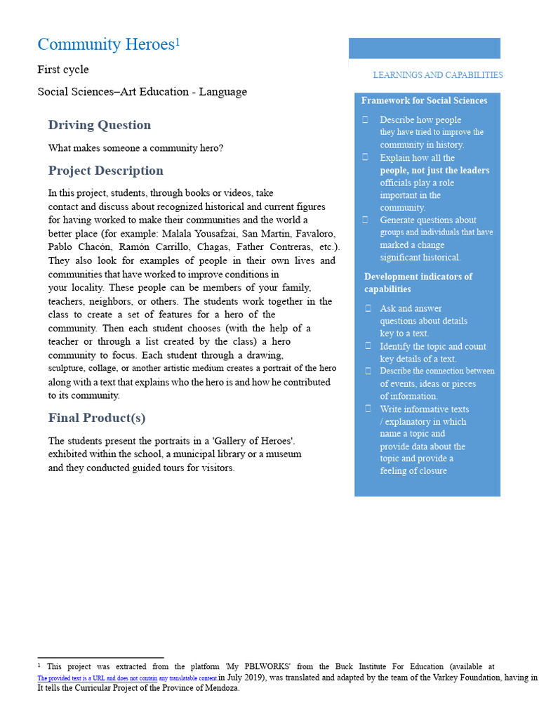 Case 1 - Community Heroes Project | PDF | Reading Comprehension | Learning