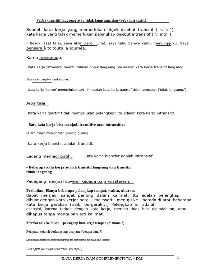 Kata Kerja - CVD - CVI | PDF