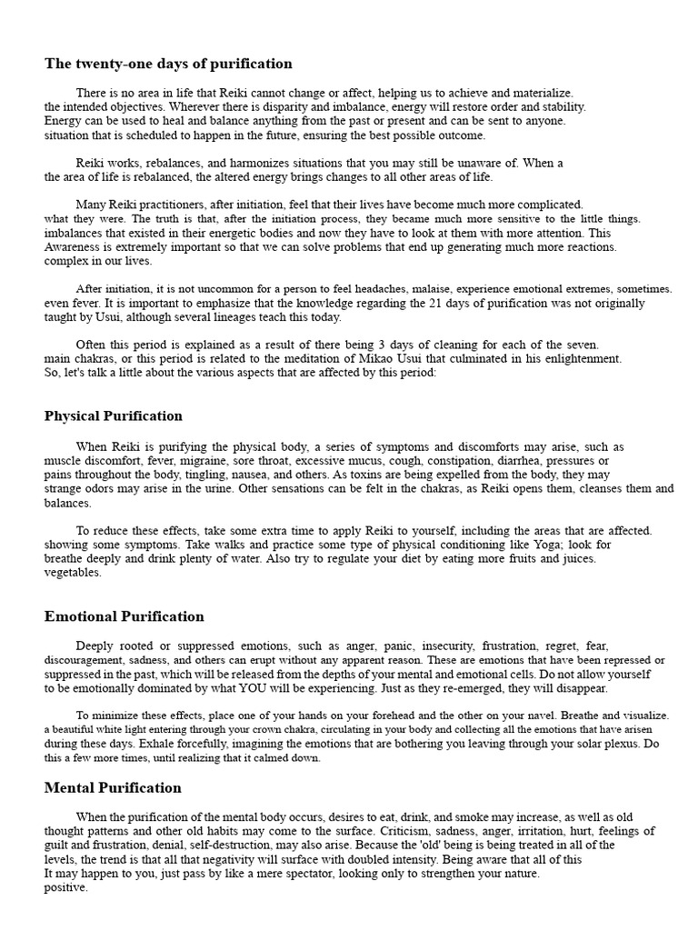 The Twenty-One Days of Purification | PDF | Feeling | Caffeine
