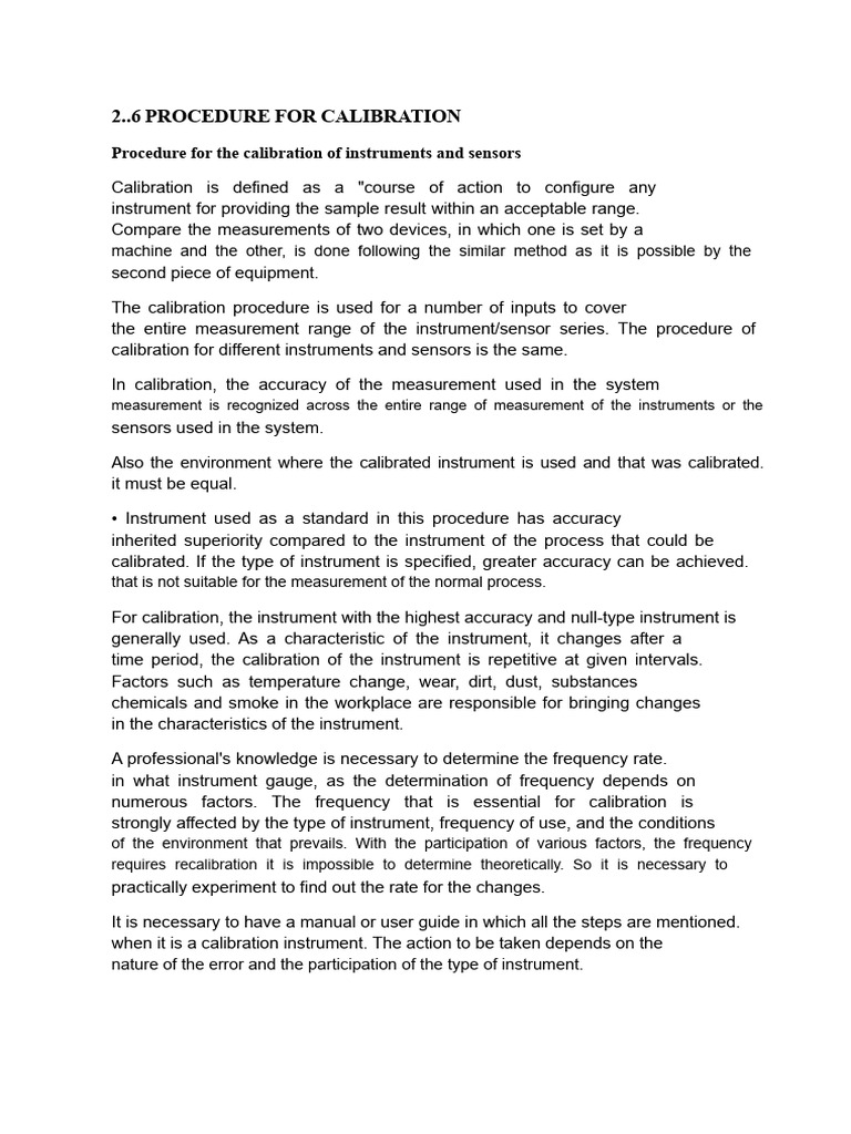 Calibration Procedures for Smart Instruments | PDF | Calibration ...