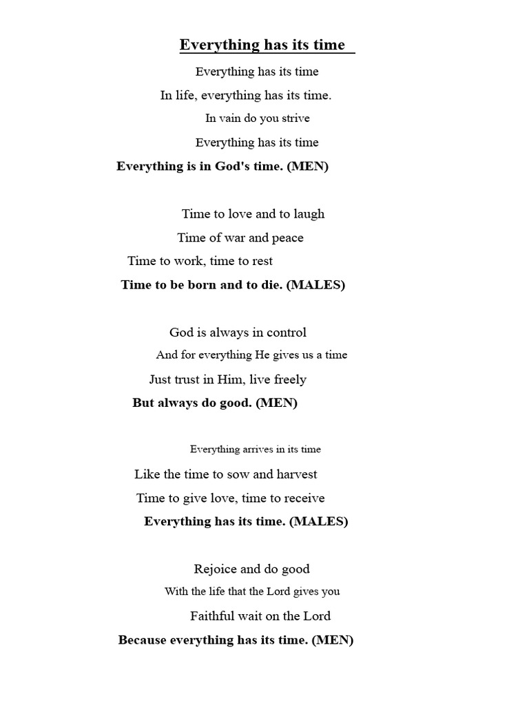 Everything Has Its Time | PDF