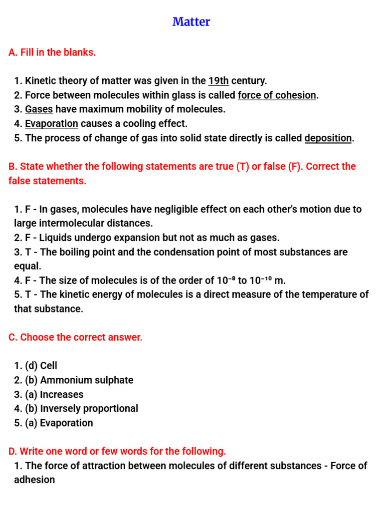 Kinetic Theory of Matter Explained | PDF | Liquids | Gases
