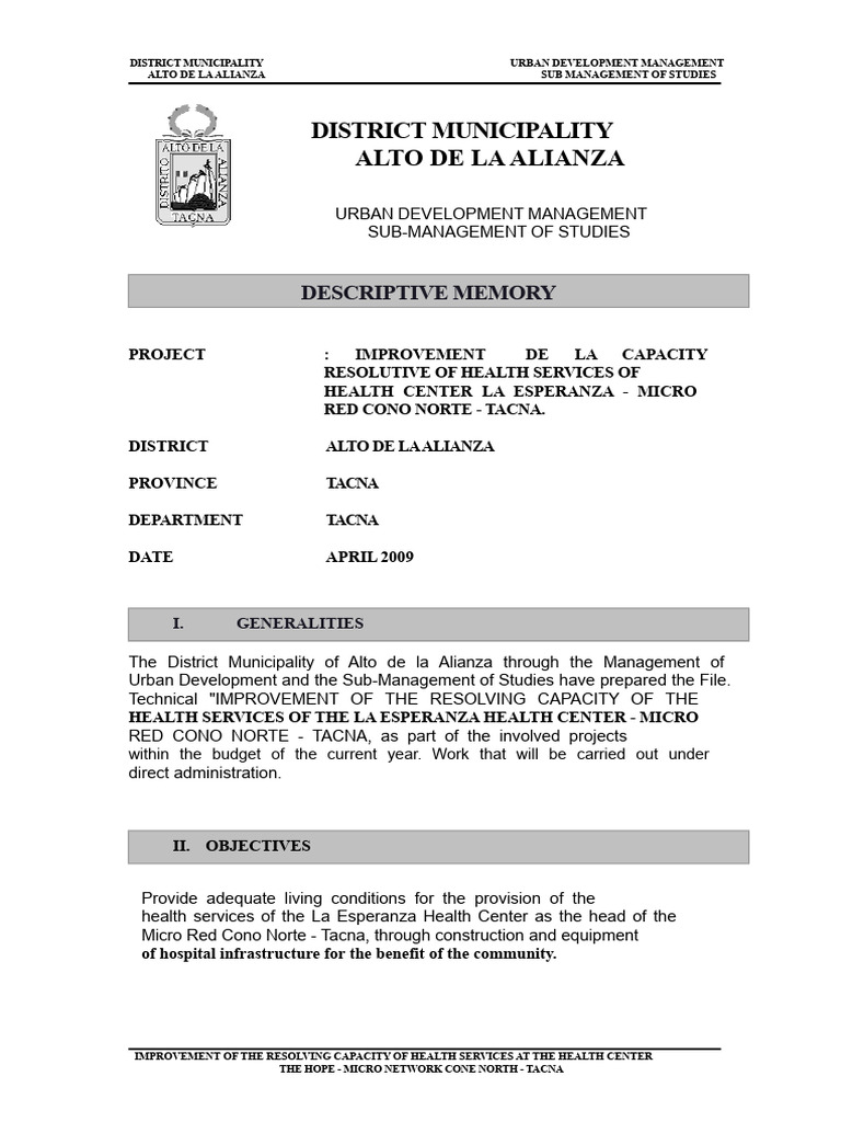 Descriptive Report Health Center | PDF | Public Toilet | Clinic