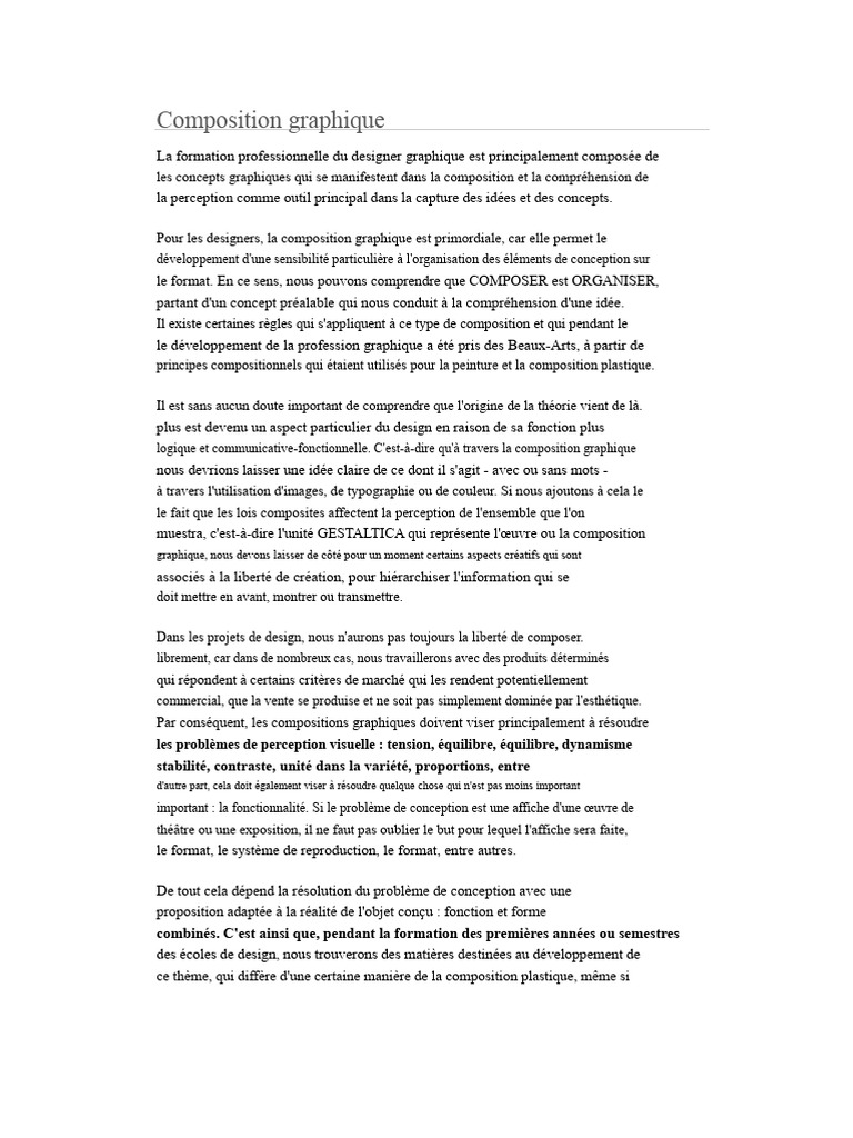 Principes de la composition graphique | PDF | la perception | Conception