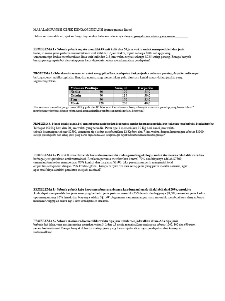 Pemrograman Linier | PDF