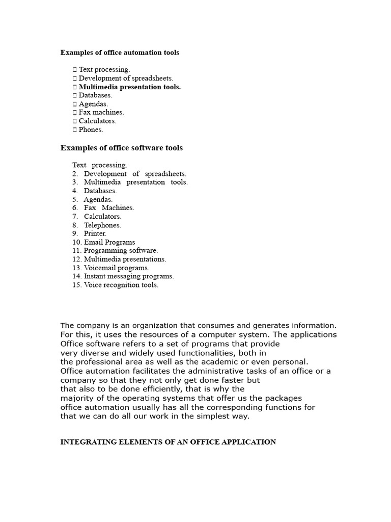 Examples of Office Tools | PDF | Microsoft Office | Microsoft Word