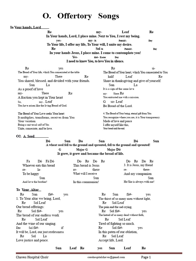 Offertory Songs for Worship | PDF | Sacrifice | Eucharist