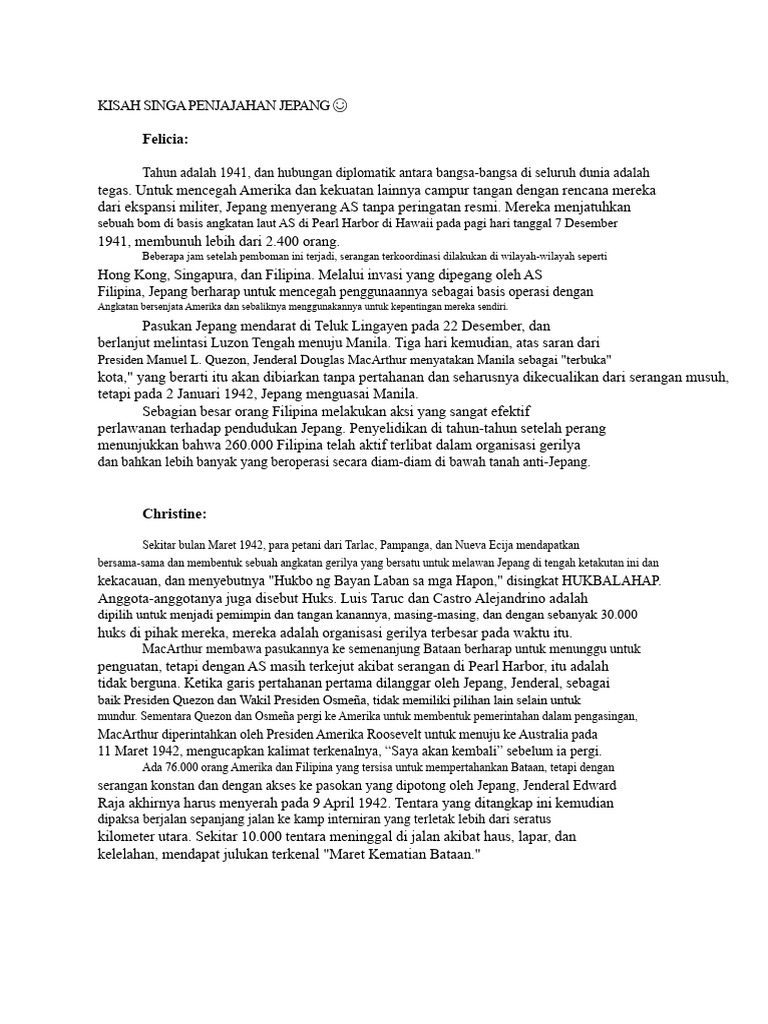 Naskah Pendudukan Jepang | PDF