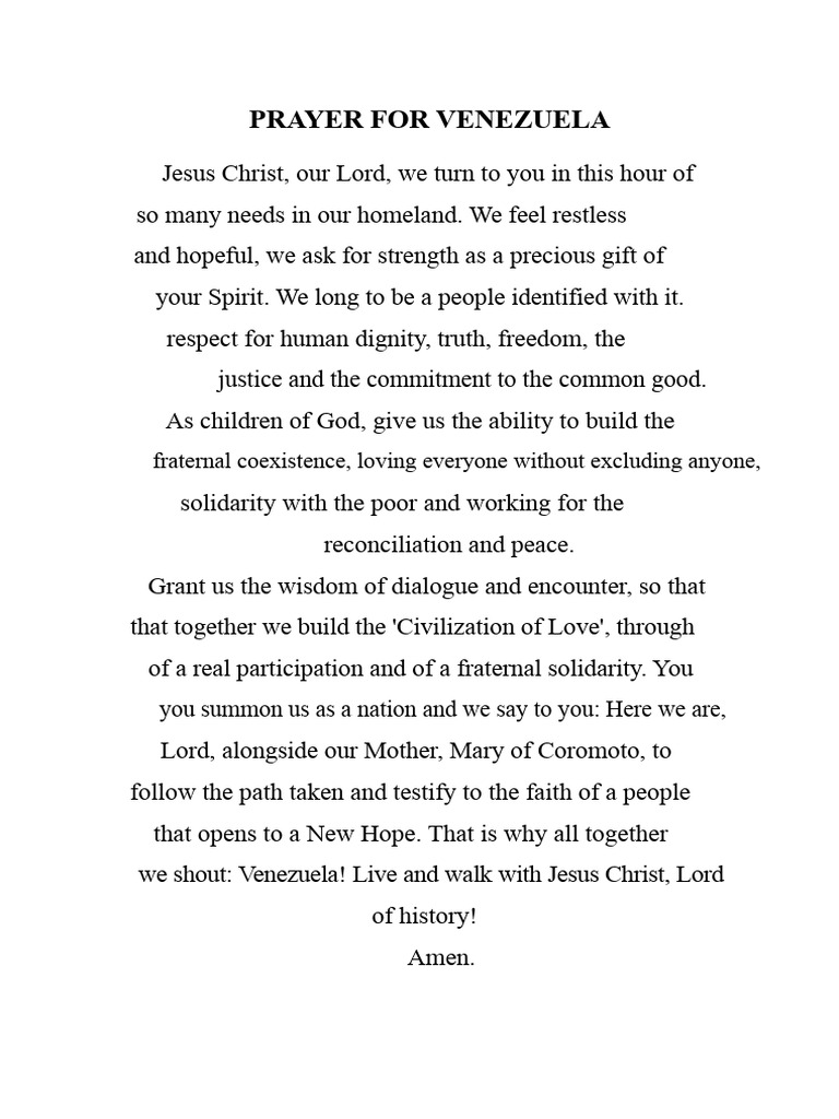 Prayer For Venezuela | PDF