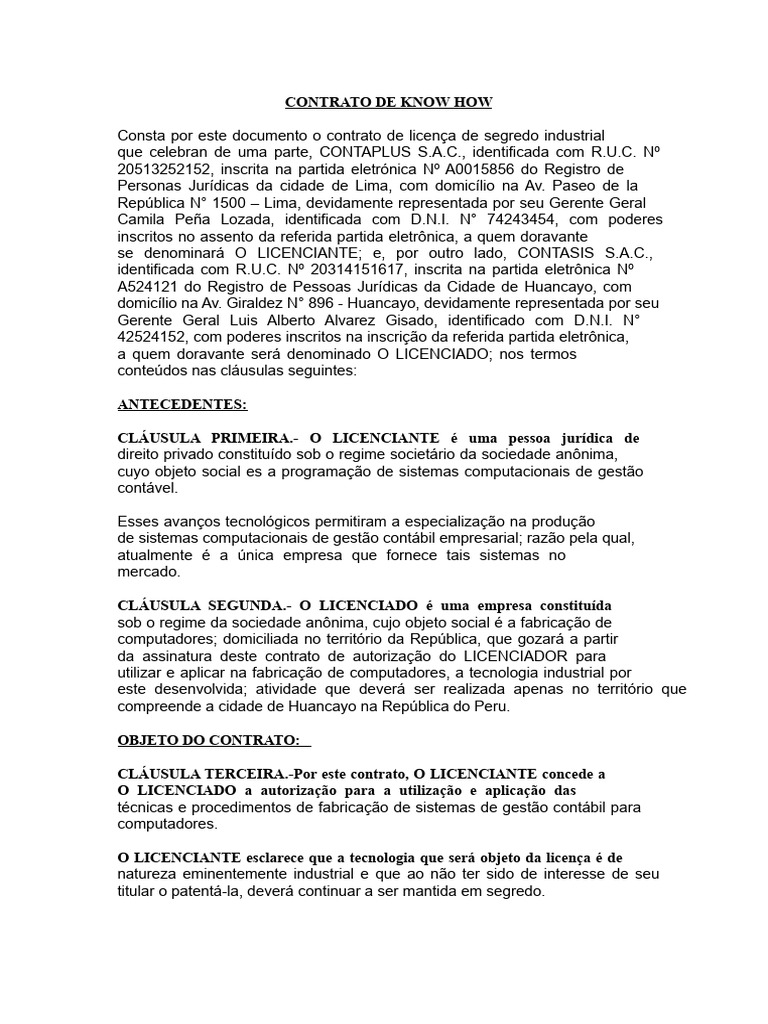 CONTRATO DE KNOW HOW | PDF | Arbitragem | Justiça