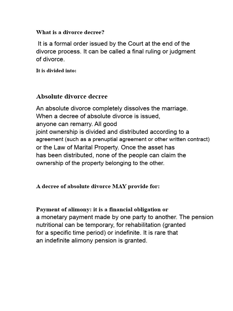 the divorce decree | PDF | Alimony | Divorce