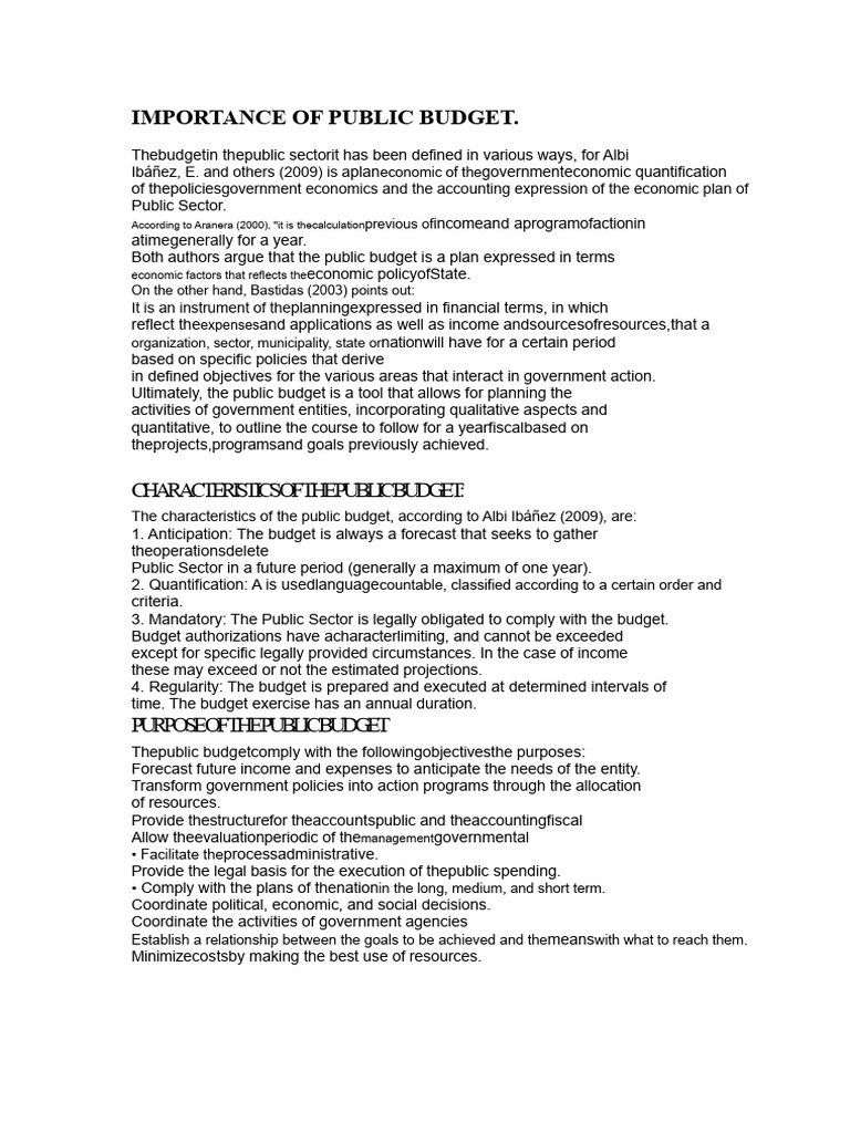 Significance of Public Budgeting | PDF | Budget | Government Budget