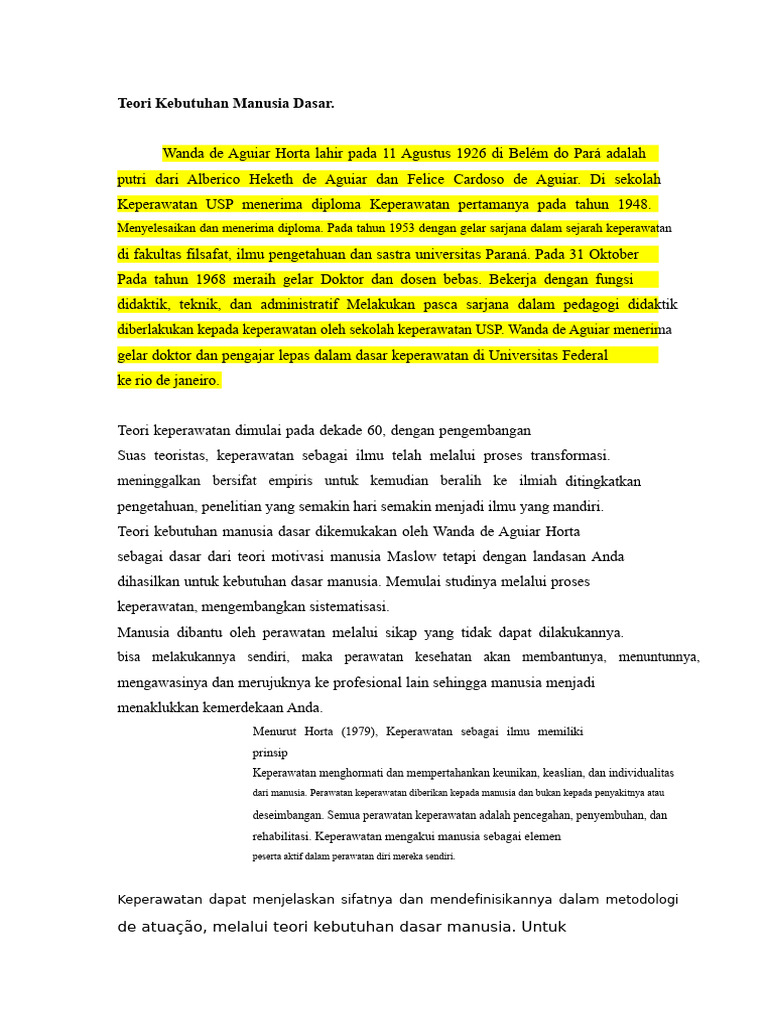 Teori Kebutuhan Manusia Dasar | PDF