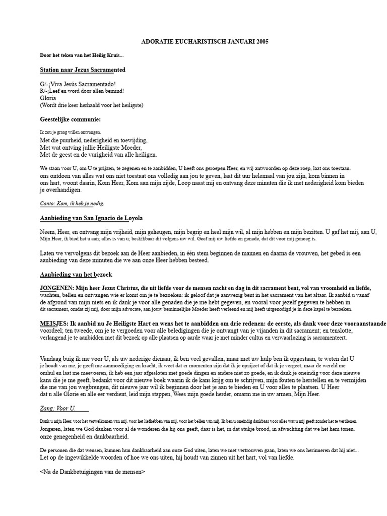 Jongeren Eucharistische Aanbidding | PDF
