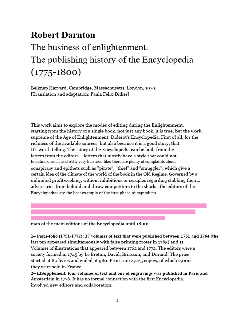 Enlightenment Publishing: Diderot's Encyclopedia | PDF | Books | Knowledge