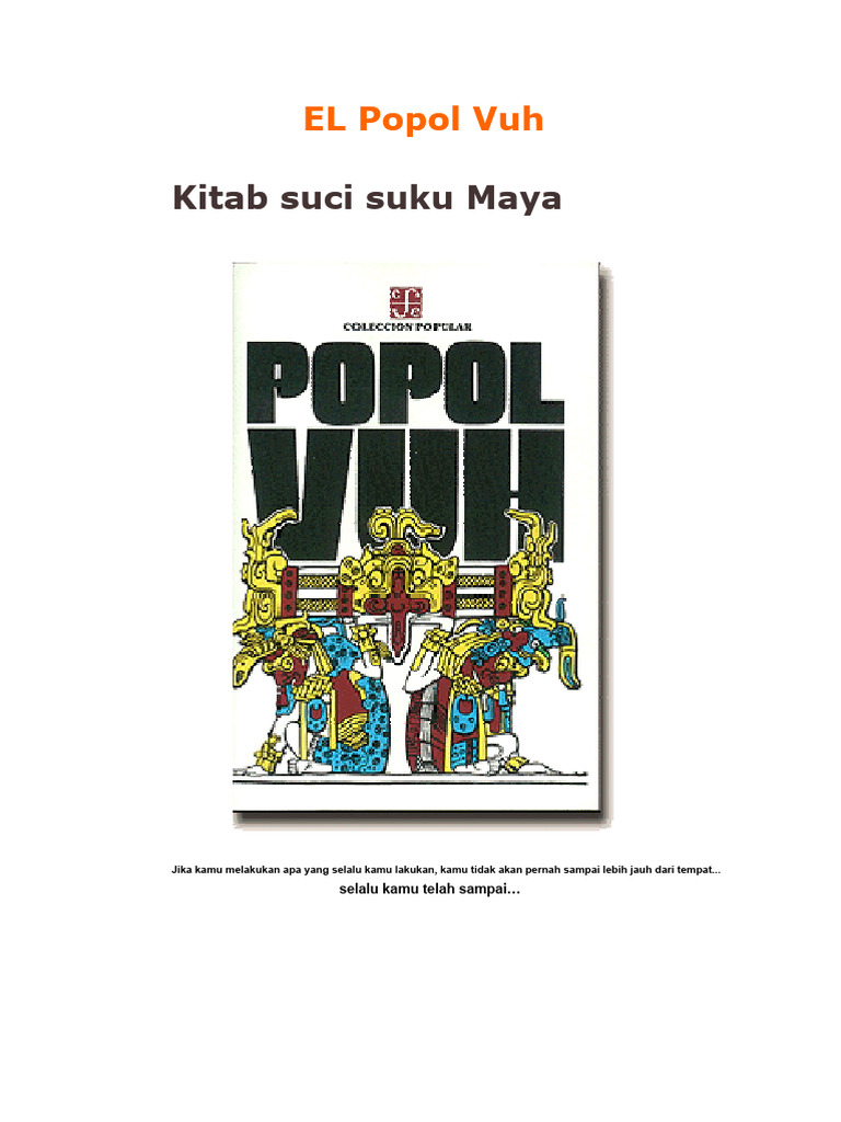 Sejarah dan Penciptaan dalam Popol Vuh | PDF