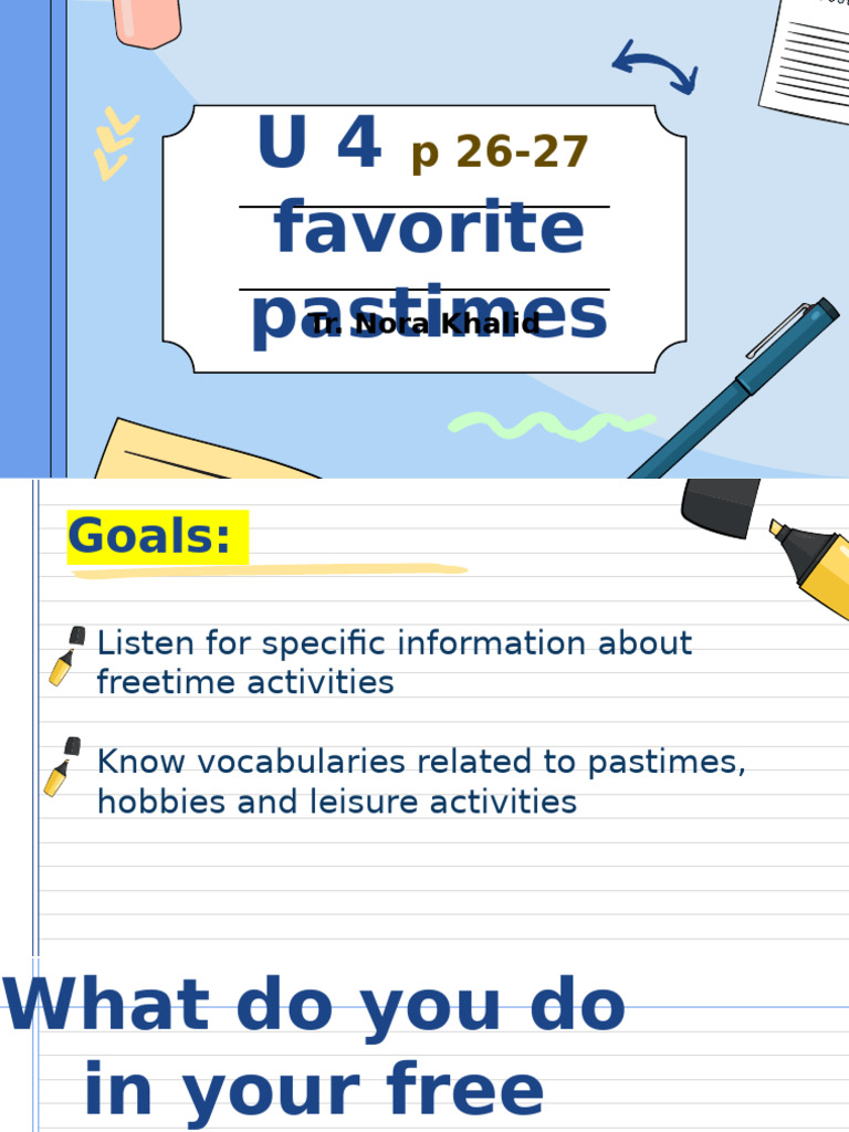 Favorite Pastimes L1 | PDF