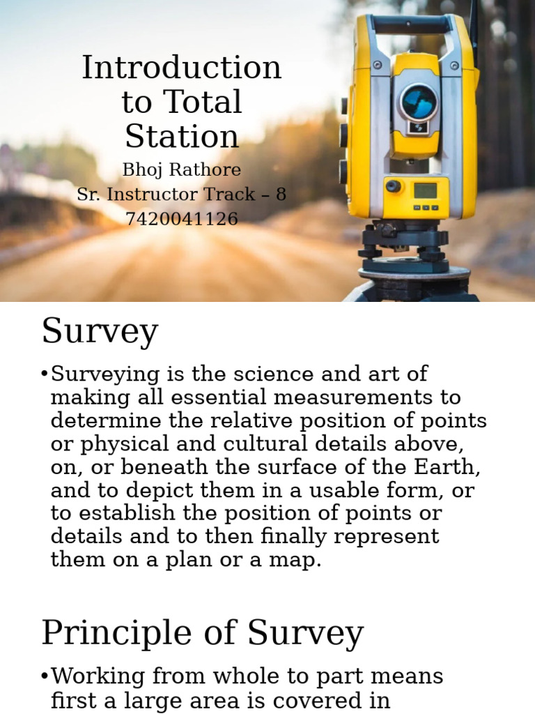 Total Station Surveying Overview | PDF | Surveying