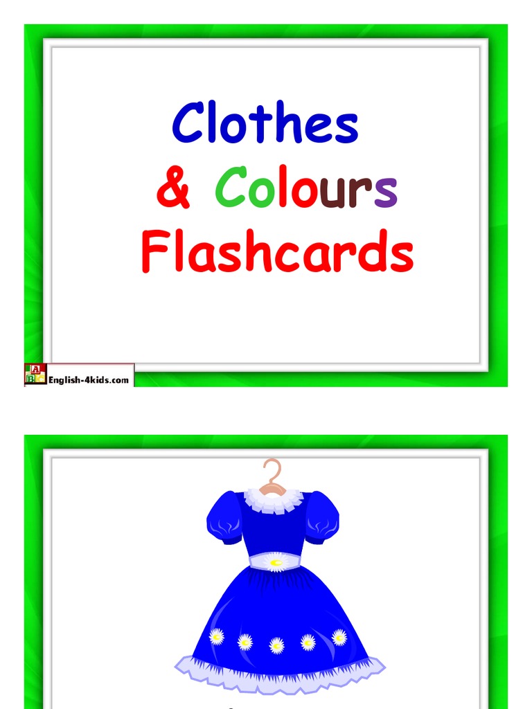 Clothes & Colours Flashcards | PDF