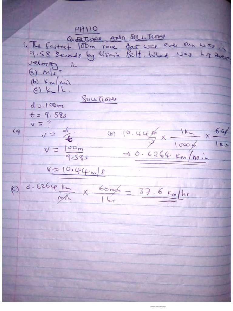 Kinematics Problems and Solutions | PDF