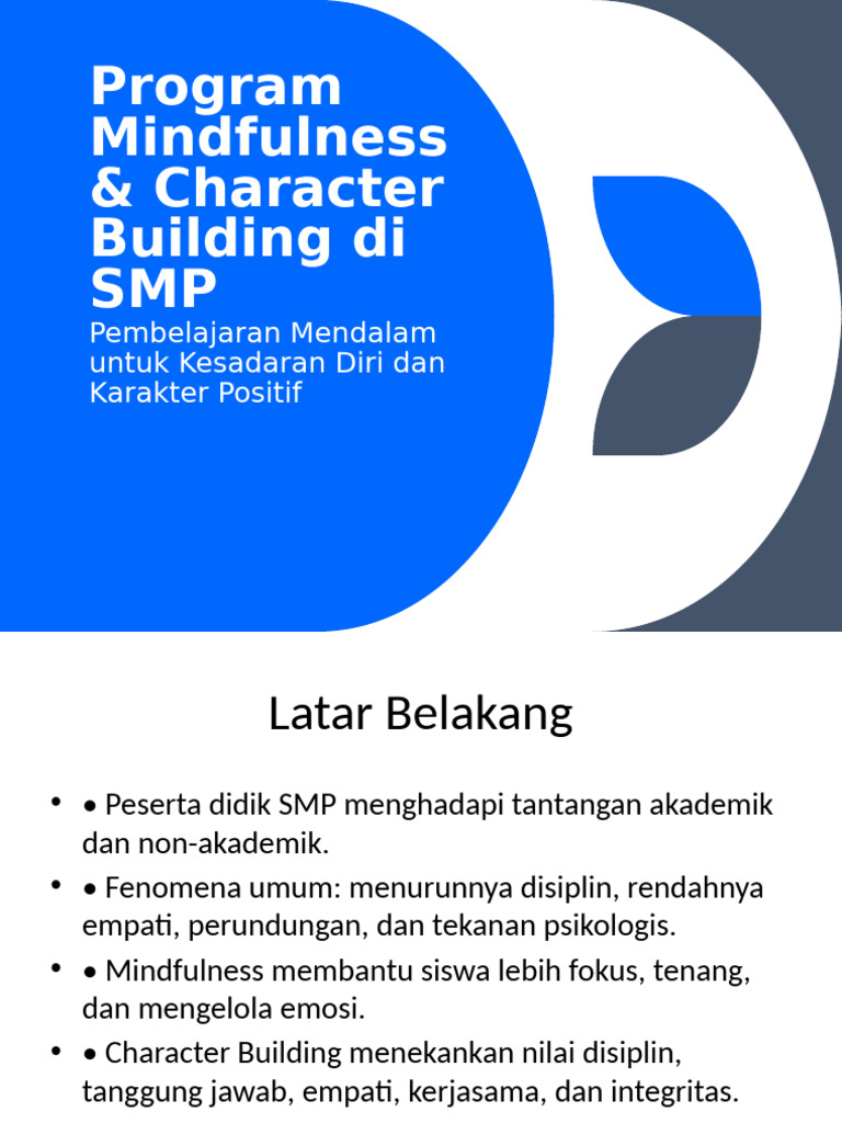 Program Mindfulness Character Building | PDF