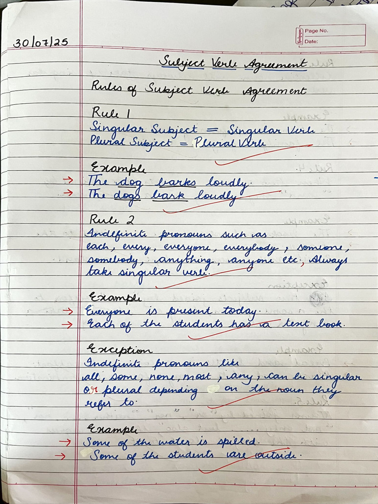 Subject Verb Concord - Class 9 | PDF
