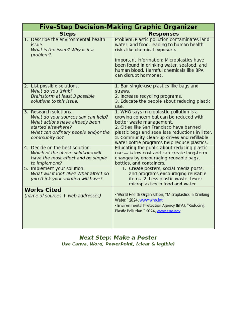 5 Step Graphic Organizer | PDF | Environmental Issues | Economy And The ...