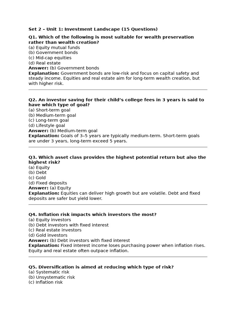 ? NISM VA Mock3 | PDF | Investment Fund | Mutual Funds