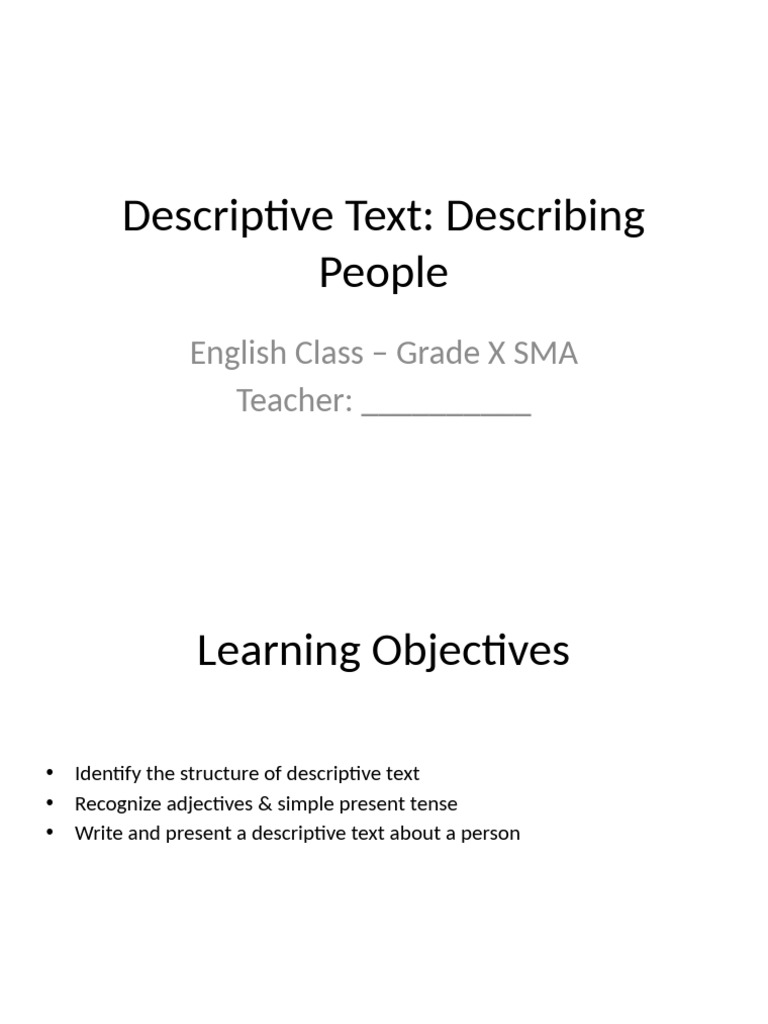Descriptive Text Guide for Students | PDF