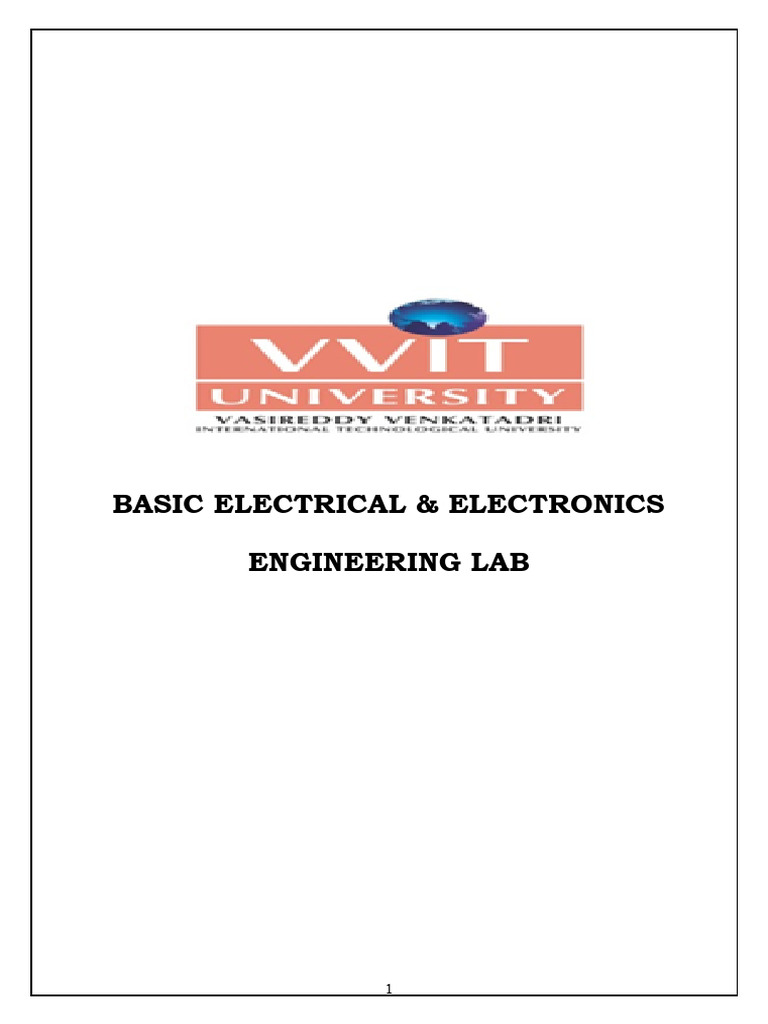 Vvitu Beee Lab Manual 2025 | PDF | Logic Gate | Transistor