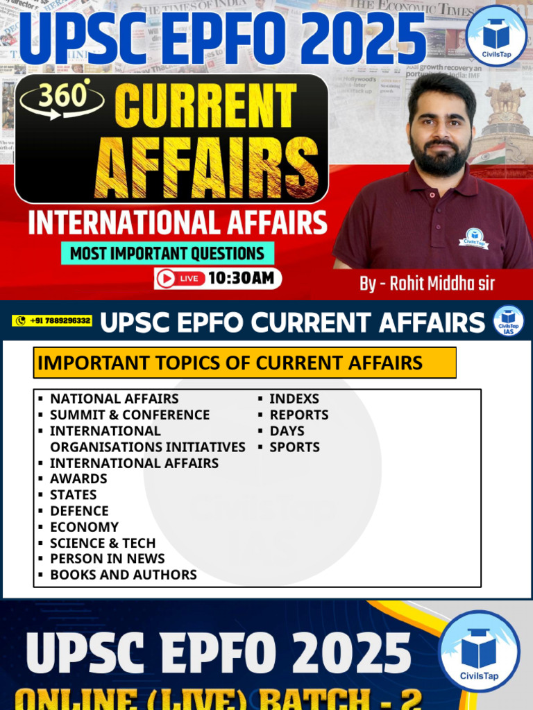 EPFO Current Affairs Overview | PDF | Government | Global Politics