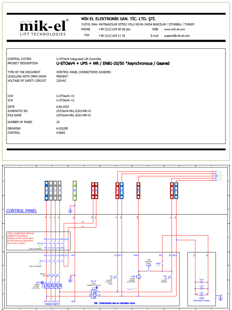 U-STOeV4 Lift Controller Wiring Diagram | PDF | Power (Physics ...