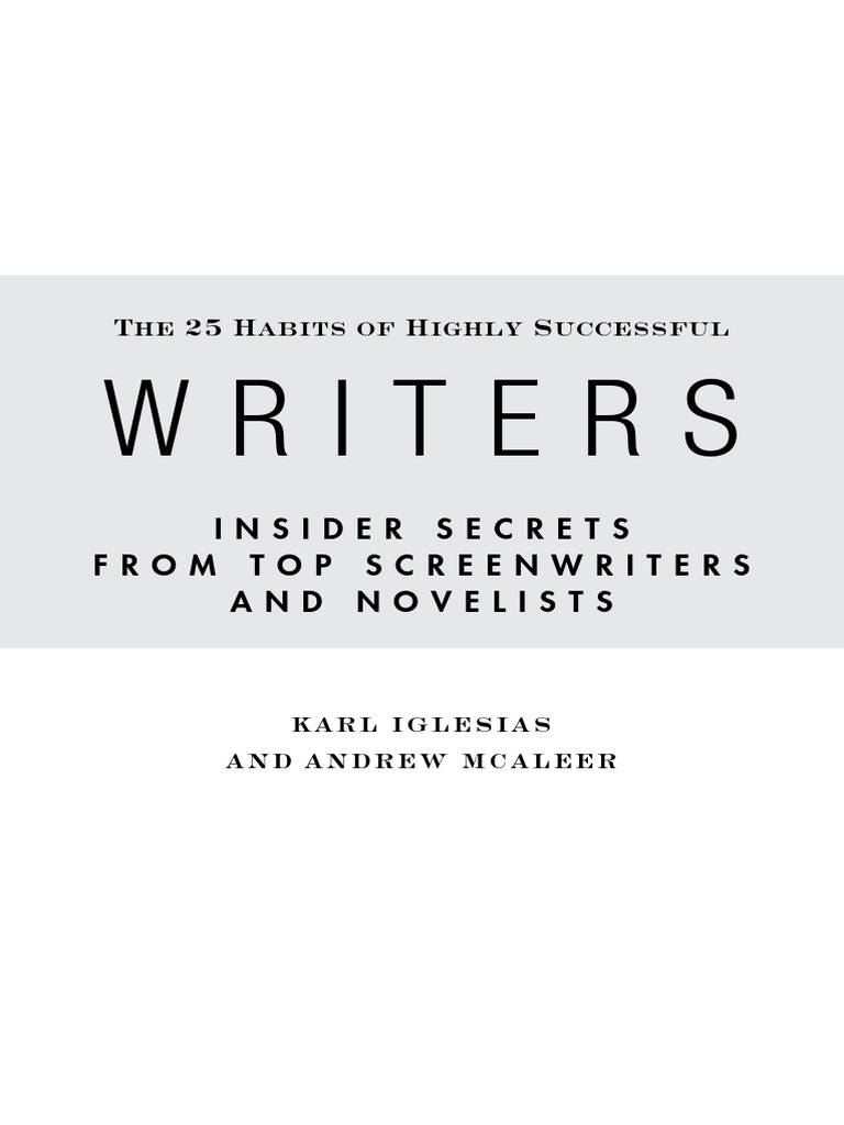 25 Habits of Highly Successful Writers | PDF