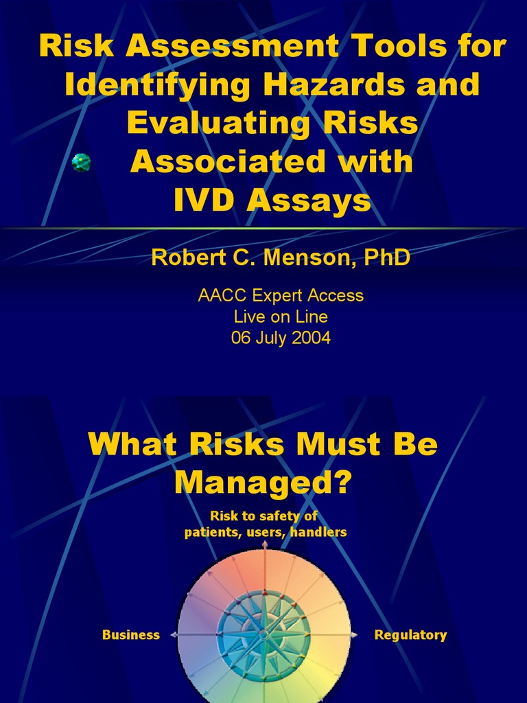 Risk Assessment Tools For IVD Assays | PDF | Risk Management | Risk