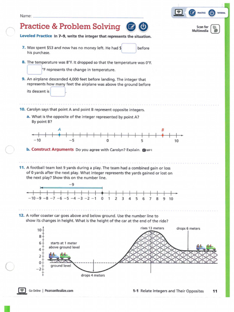 Grade 7 Envision Practice and Problem Solving Volume 1 | PDF