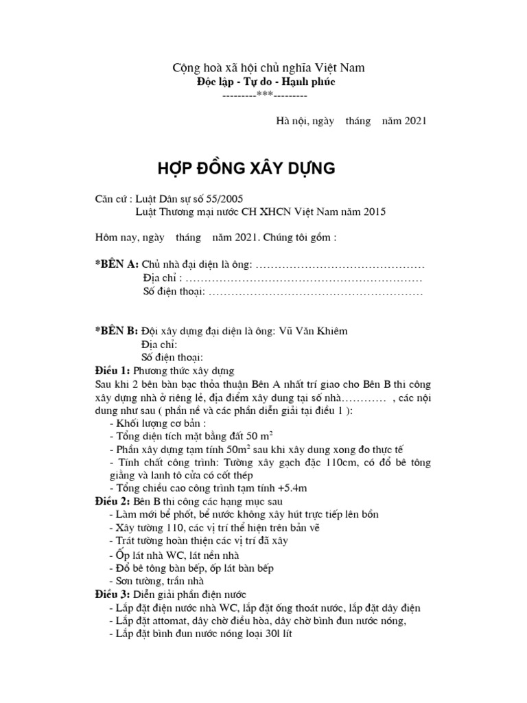 Hop Dong | PDF