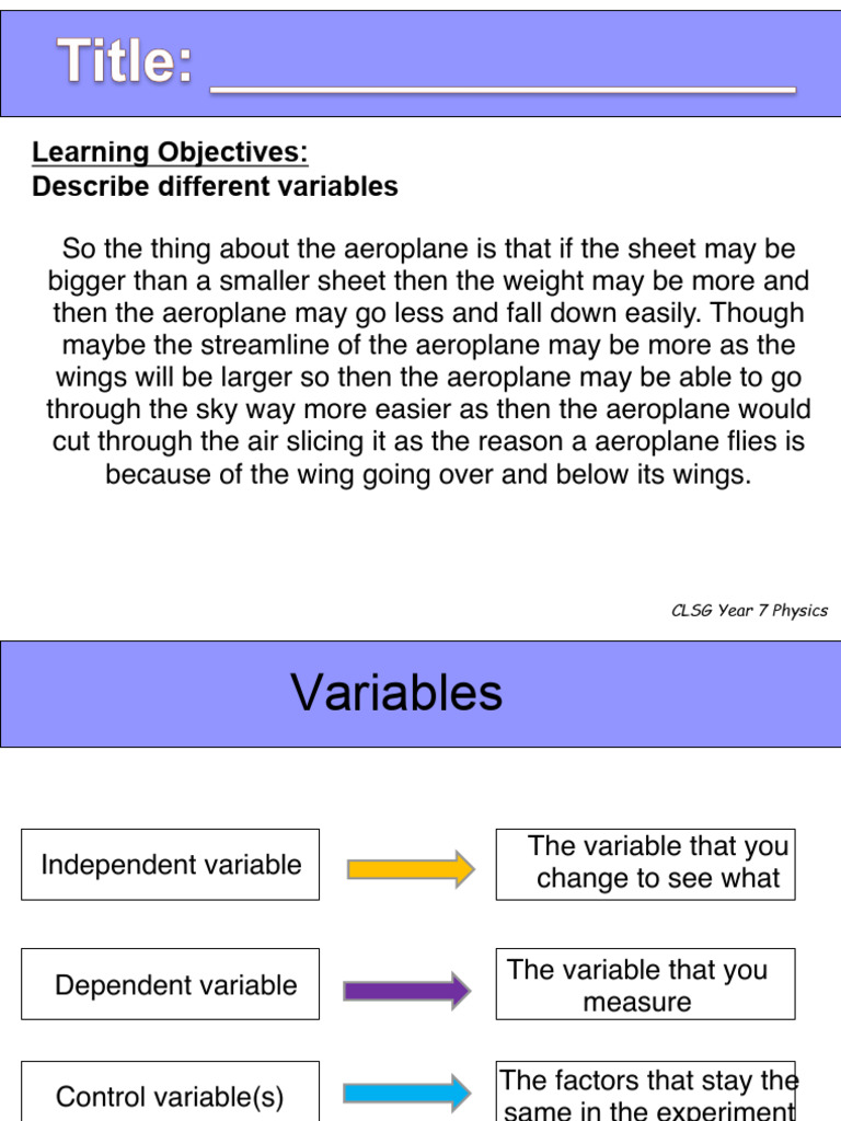 Lab Skills Lesson 2 Variables Student Notes 1 | PDF | Experiment | Data