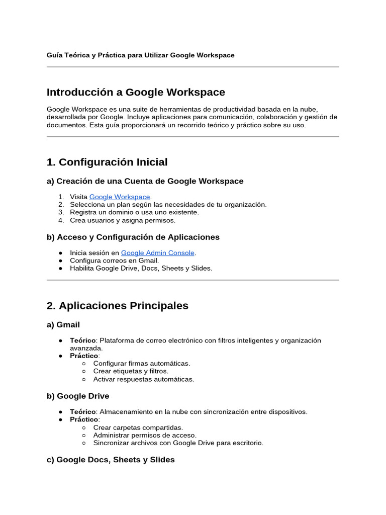 04-Guía Para Utilizar Google Workspace | PDF | Organizaciones de recuperación de información ...