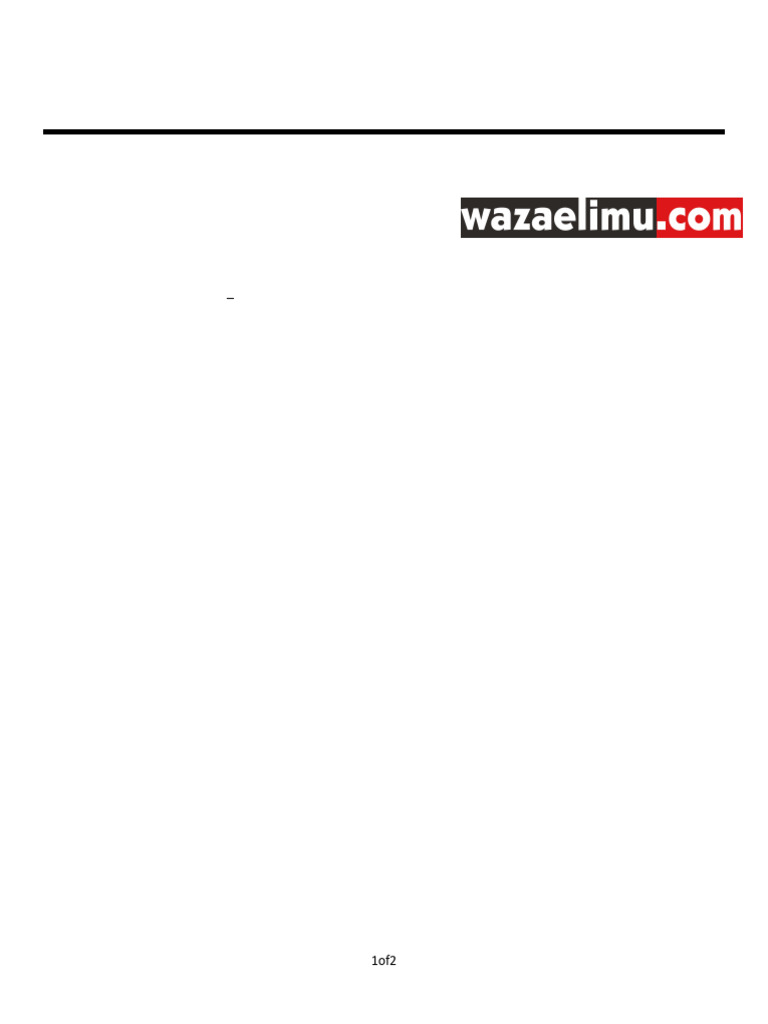 Physics Form One -Exam - WazaElimu.com | PDF | Density | Length