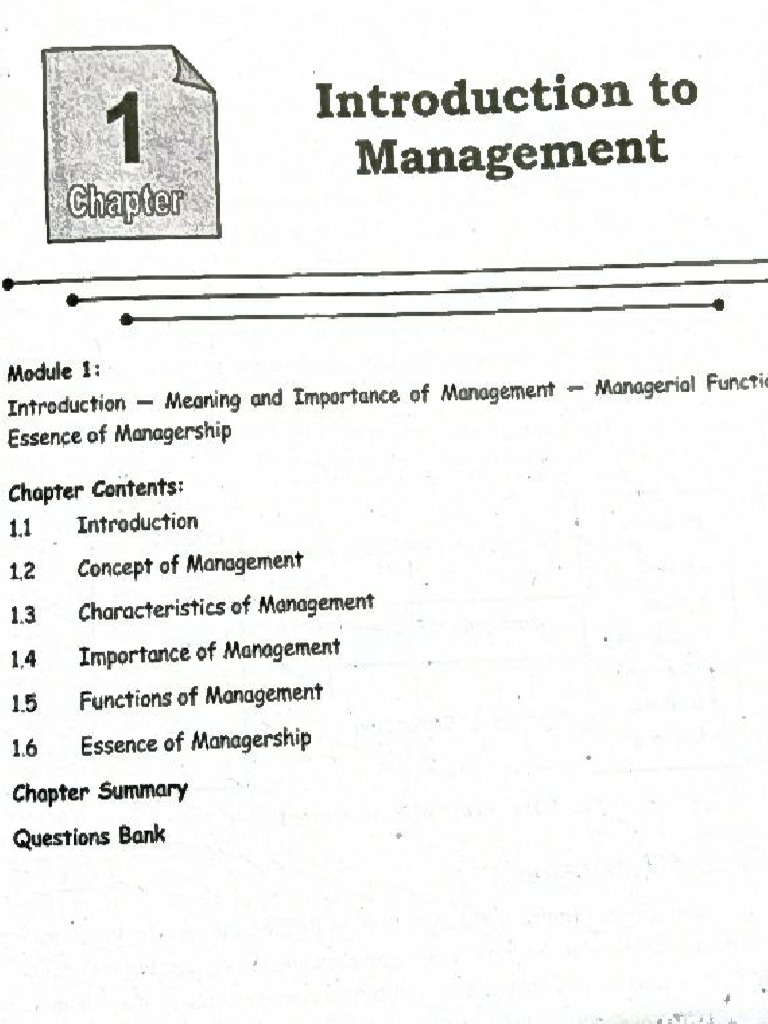 Introduction To Management PDF | PDF