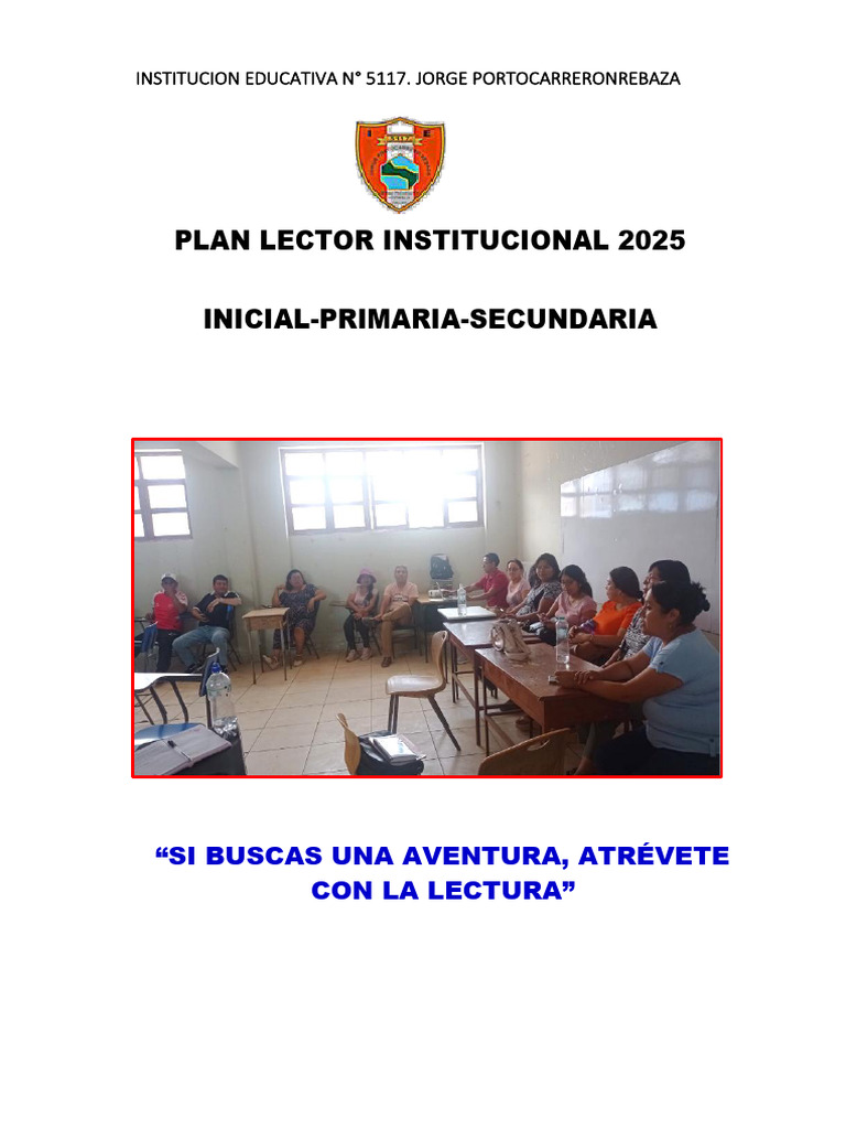 Plan Lector Institucional 2025 en I.E. 5117 | PDF | Educación primaria ...