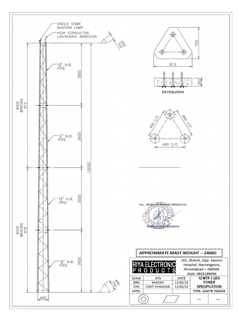40ft Mast Weight and Foundation Specs | PDF