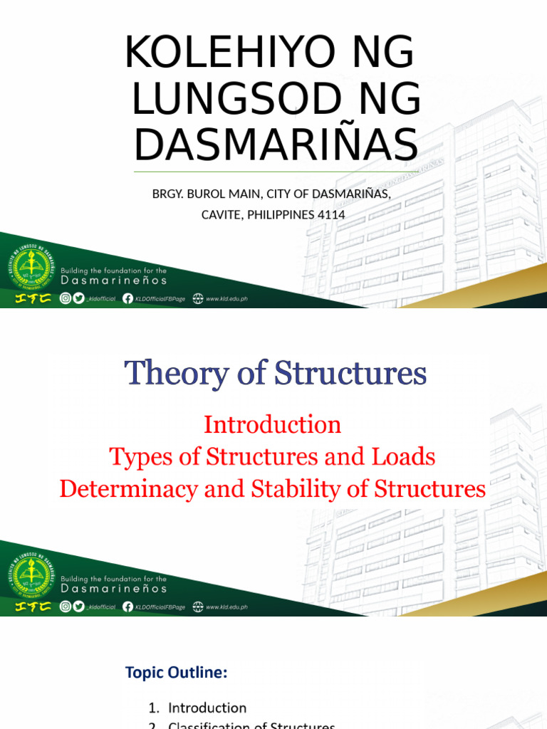 KLD Theory of Structures Lesson 1 | PDF