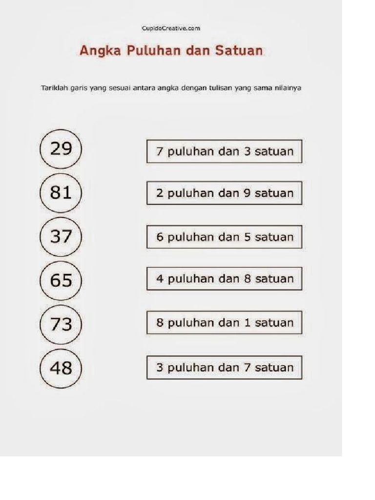 Angka Puluhan Dan Satuan | PDF