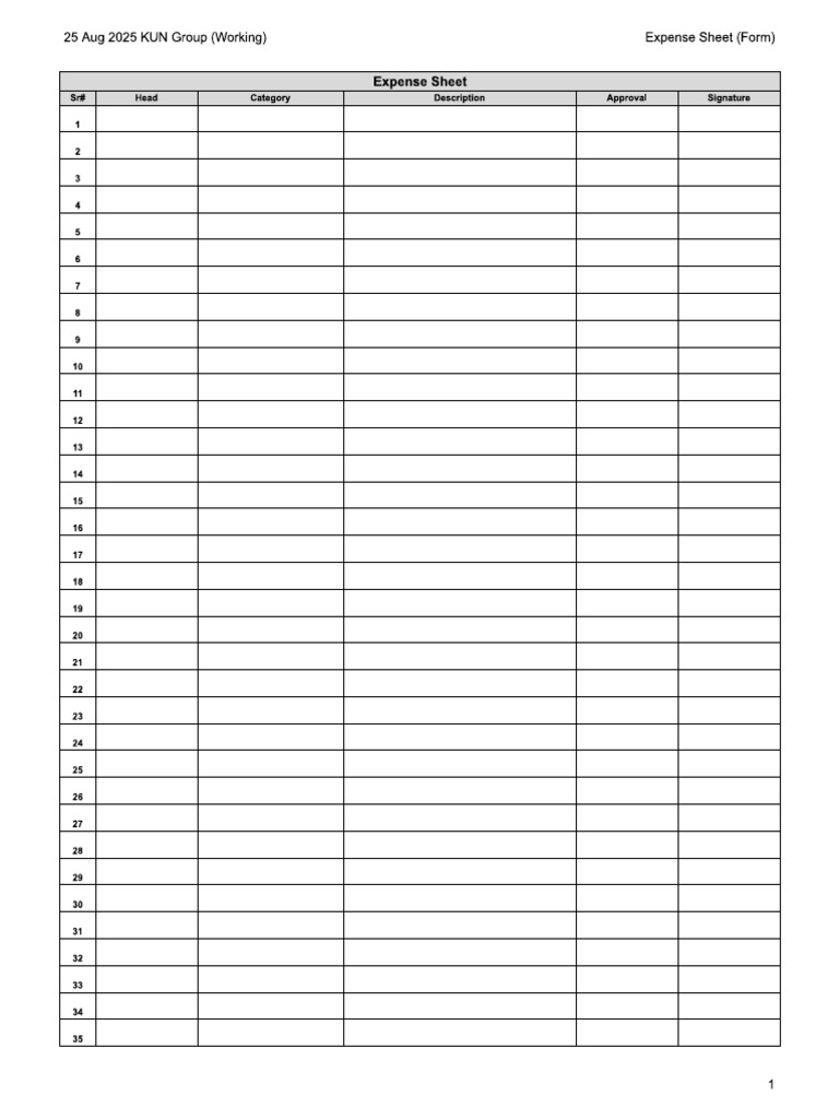 Expense Sheet | PDF