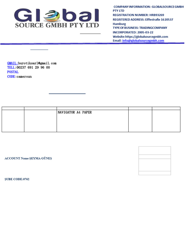Glbal Source Pi | PDF | Invoice | Business