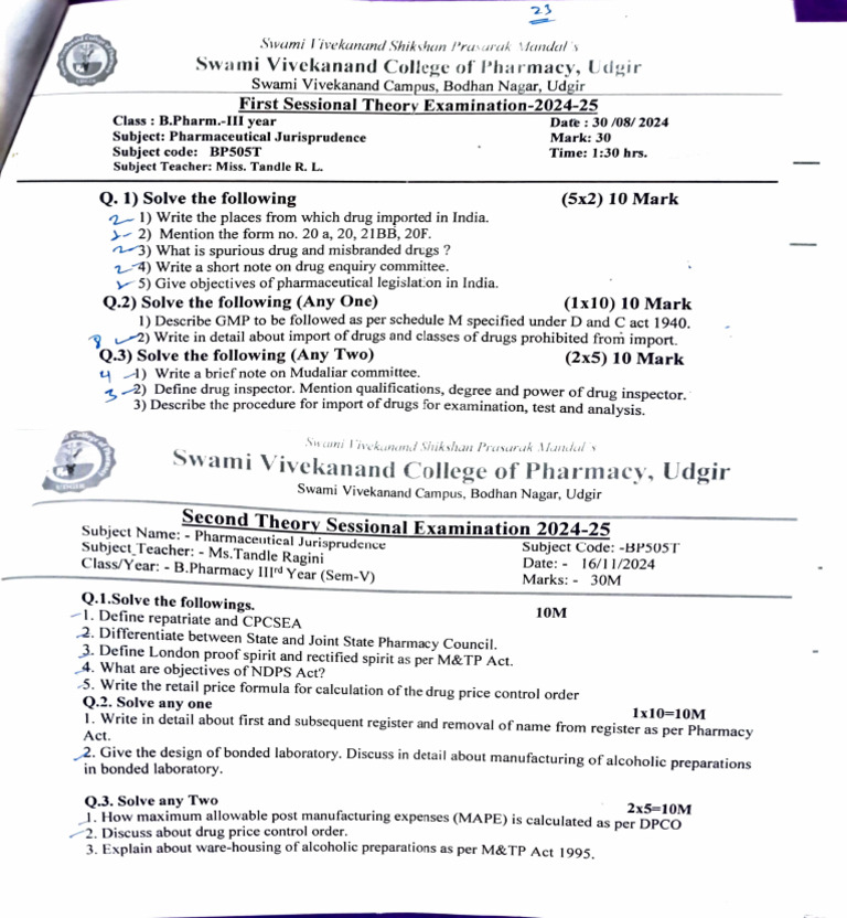 BPH 3rd 5 TH Sem (PJ) Sessional Paper | PDF | Health Care ...