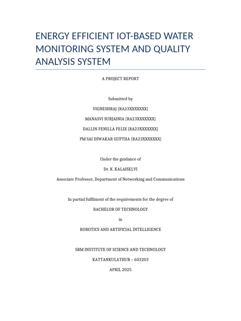 Energy Efficient IoT Water Report | PDF
