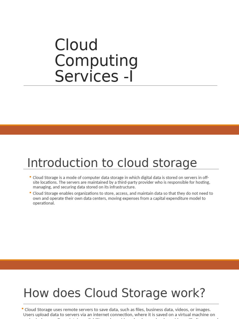 Cloud Storage Services Overview and Benefits | PDF | Cloud Computing ...